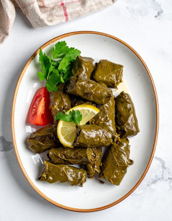 Dolmas with Clipping Path. Turkish and Greek Food Dolma Vine Leaves ...