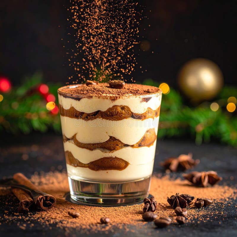 Delicious Tiramisu Dessert with Cocoa Dusting, Coffee Beans, and ...