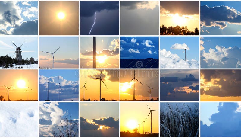 Photos of Sky during Different Weather, Collage. Banner Design Stock ...