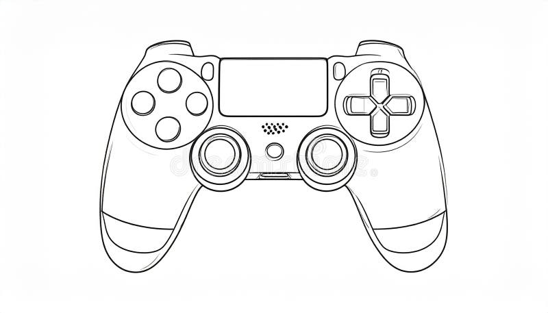Outline Illustration of a Modern Game Controller Stock Illustration ...