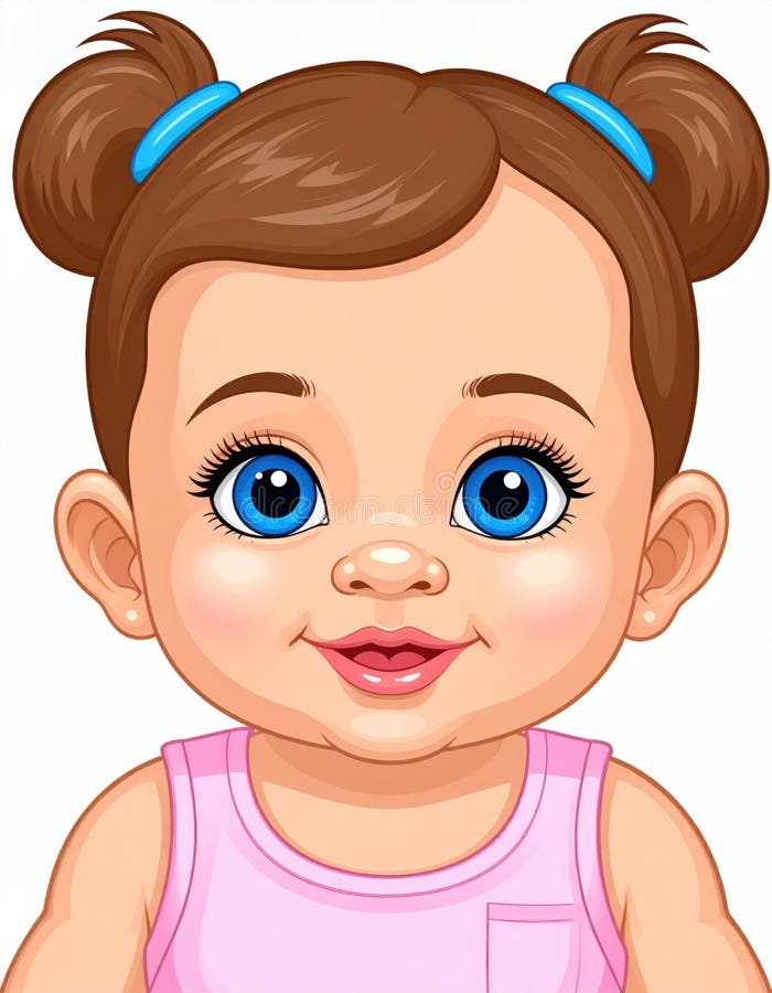 Cartoon Girl Blue Eyes Brown Hair Stock Illustrations – 1,314 Cartoon ...