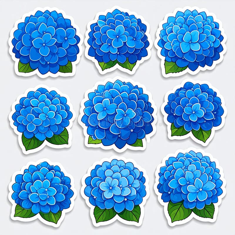 Cartoon Hydrangea Light Blue Stock Photos - Free & Royalty-Free Stock ...