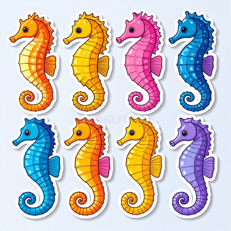 Colorful Cartoon Seahorses Stock Photos - Free & Royalty-Free Stock ...