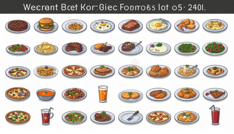 Popular Western Style Menu Dishes Stock Illustrations – 13 Popular ...