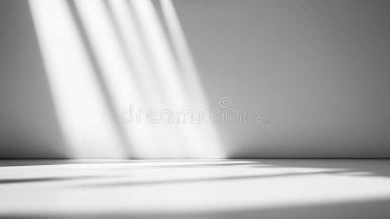 Abstract Light and Shadow on White Studio Background Stock Illustration ...