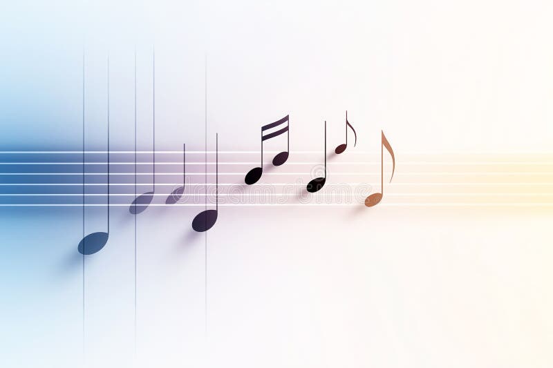 Abstract Music Notes with Gradient Background Stock Illustration ...