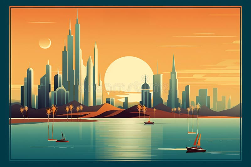 Abu Dhabi Urban Landscape. Pattern with Houses Stock Photo - Image of ...