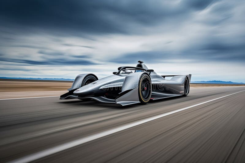 AI Race Car on a Track with Motion Blur and Sleek Futuristic Design ...