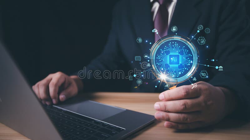 Ai Technology, Artificial Intelligence. Man Using Technology Smart ...