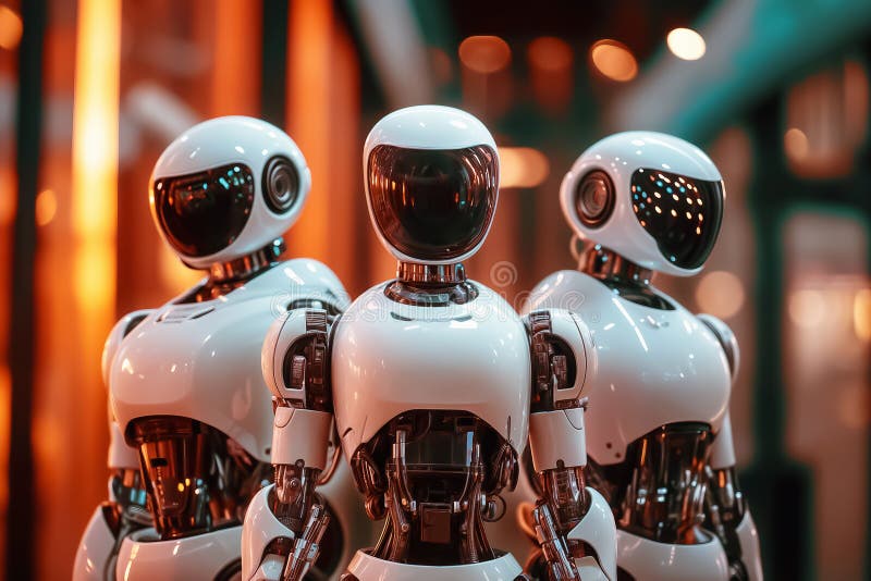 White Humanoid Hanid Creating Artificial Intelligence 3D Rendering ...