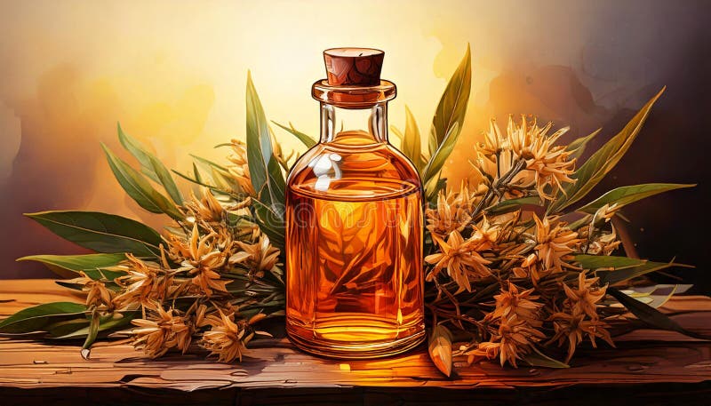 Generated Image?Aroma Good Smell Aroma Oil Vials Stock Illustration ...