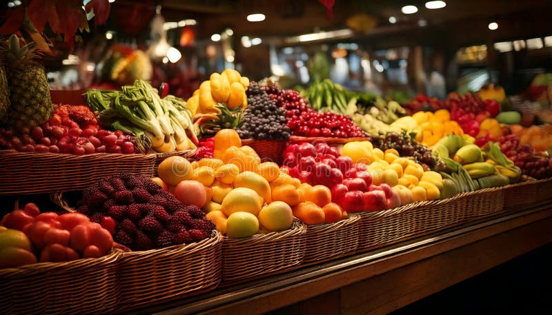 Generated Image Assorted Fall Fruits Sold in Supermarkets Stock Image ...