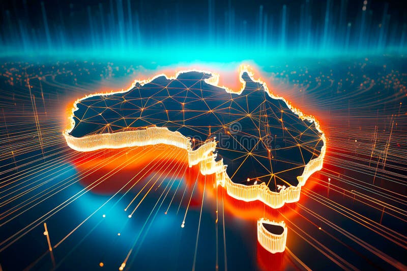 Australia Global Network and Data Exchange Visualized on a World Map ...
