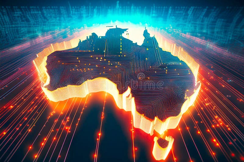 Australia Global Network and Data Exchange Visualized on a World Map ...