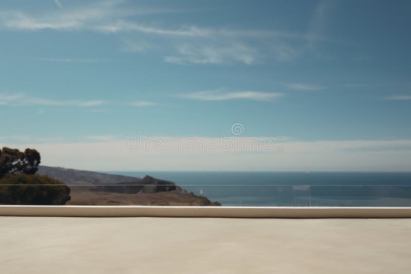 A Stunning View of the Ocean from a Coastal Balcony Stock Image - Image ...