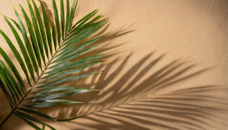 Beautiful Minimal Background with Palm Leaves and Shadows on Plaster ...