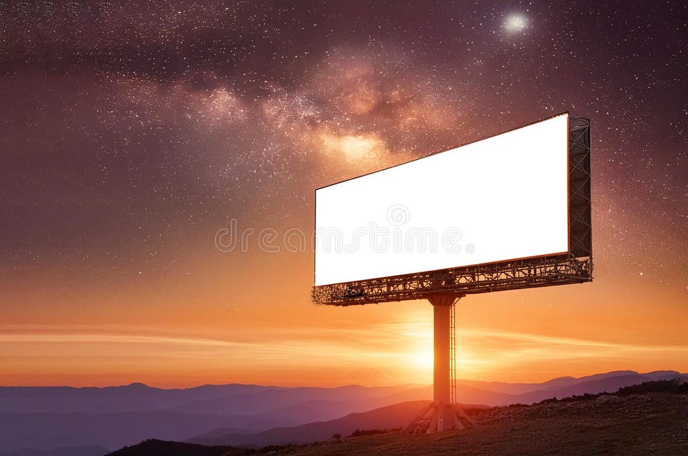 Generated Image Big Space Empty Billboard on Alien Planet in Outer ...