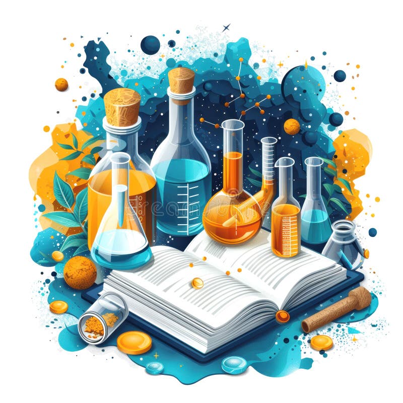 Bright and Vibrant Illustration of Scientific Laboratory Equipment ...