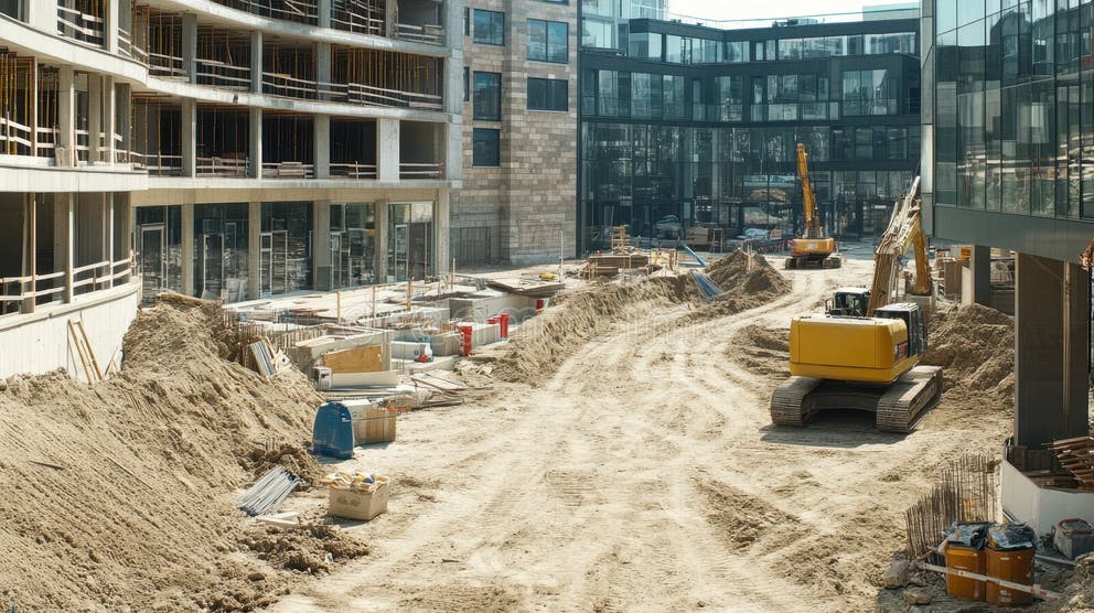 A Bright Yellow Bulldozer Rests in a Sunlit Patch of Dirt, Its Powerful ...