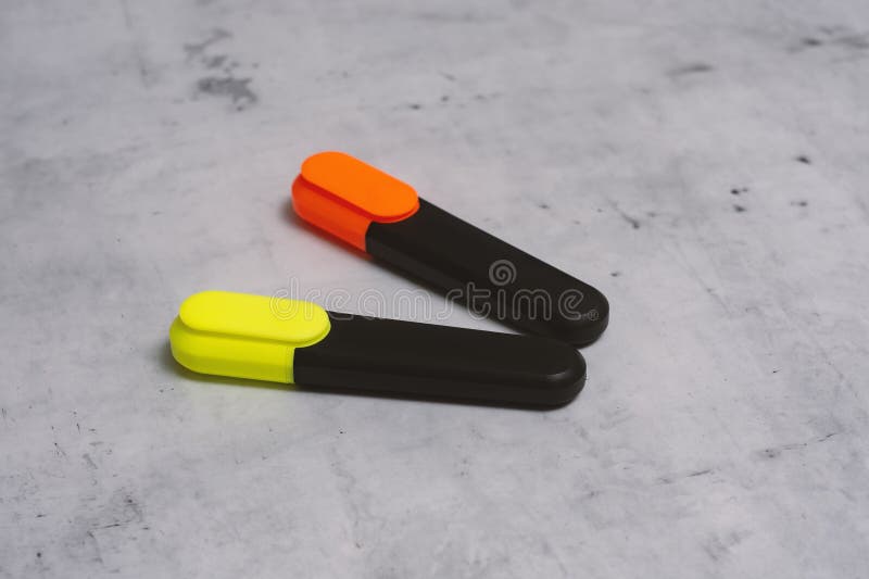 Brightly Colored Text Markers for Highlighting and Drawing on a Marbled ...