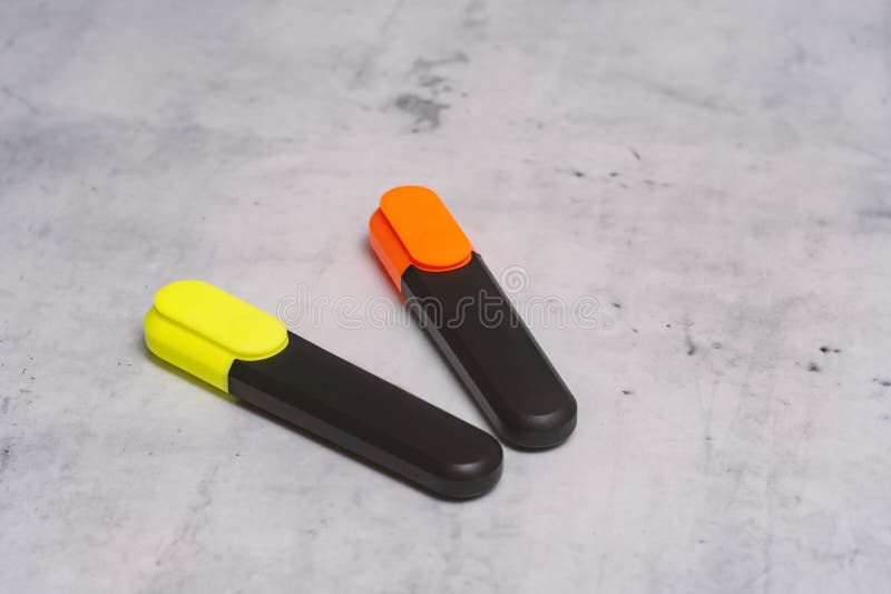 Brightly Colored Text Markers for Highlighting and Drawing on a Marbled ...