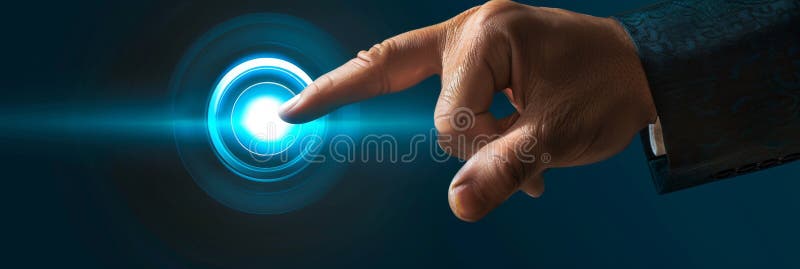 Businessman Hand Pressing Start Button Closeup, Finger Push Powerbutton ...