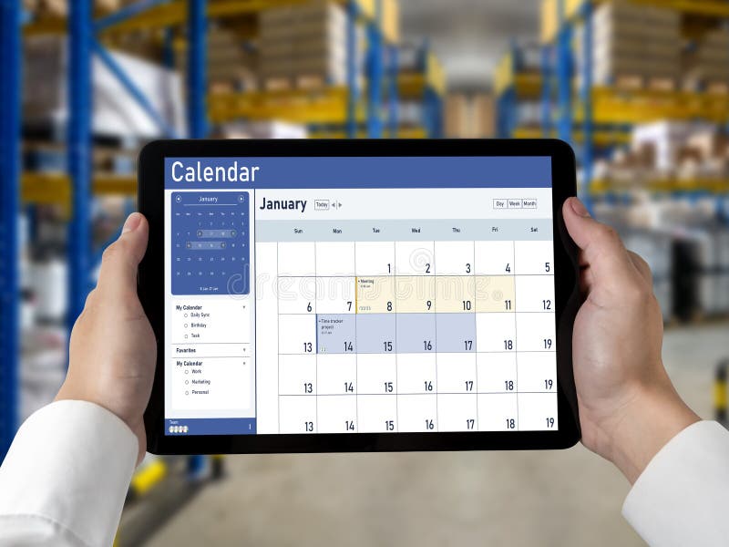 Calendar on Computer Software Application for Schedule Planning Snugly ...