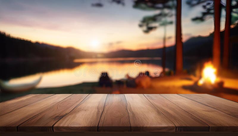 Camping Tabletop with Empty Table - a Scene Featuring a Tabletop with ...