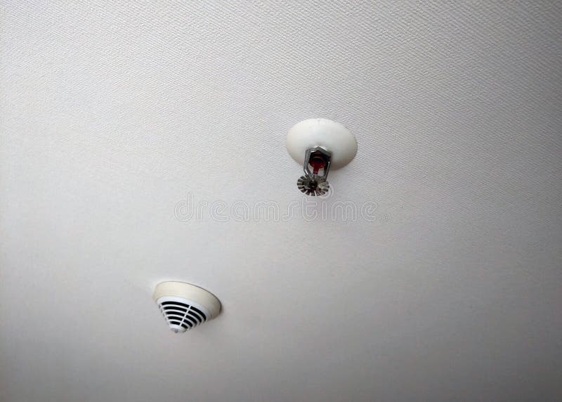 Emergency Safety Equipment Featuring Sprinkler and Smoke Detector on ...
