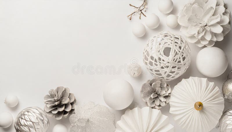 Christmas Frame Border Corner Made of Silver Decorative Toys for Tree ...