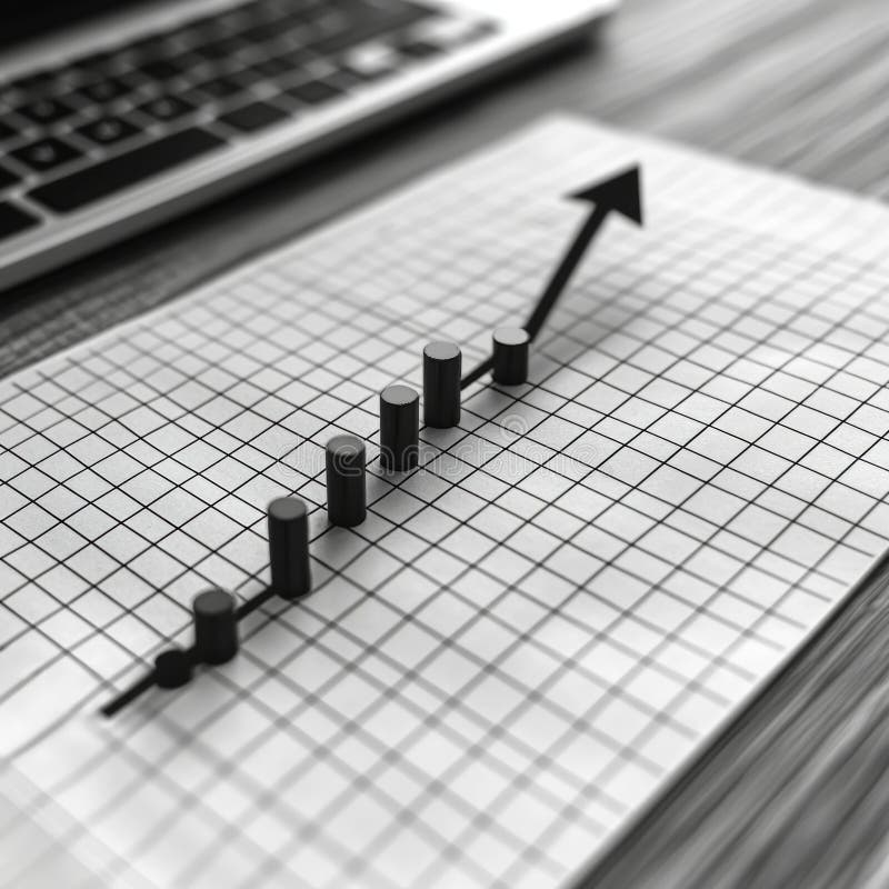 A Clean Minimalist Progress Graph Features a Bold Black Upward Arrow on ...