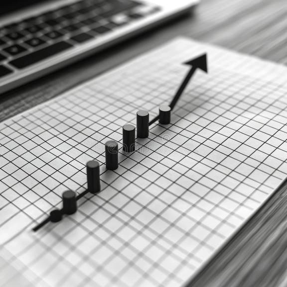 A Clean Minimalist Progress Graph Features a Bold Black Upward Arrow on ...