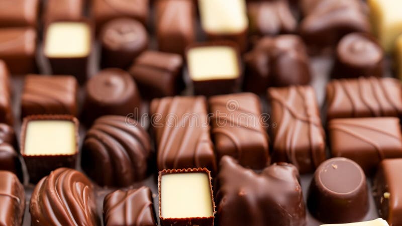 Close-up of Assorted Gourmet Chocolates in Different Shapes and ...