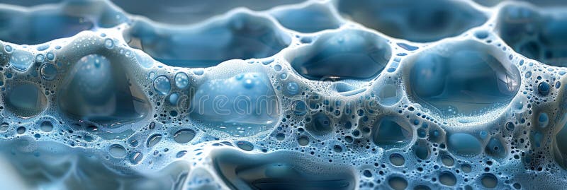 Close-up of a Blue Surface, Resembling a Liquid with a Foamy Texture ...