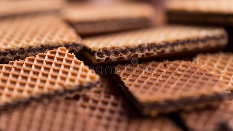 Close-Up of Crispy Chocolate Wafers Stock Photo - Image of crunchy ...