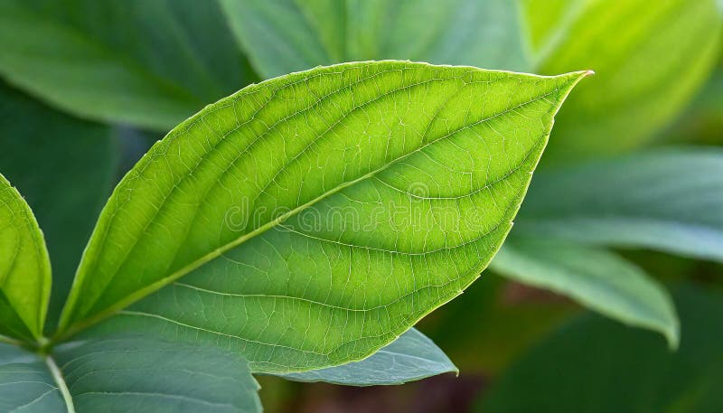 Close Up on Green Leaf, Beauty of Nature Details Elements, Spring or ...