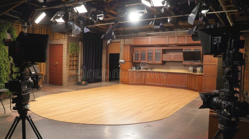 Professional Video Camera Filming in Studio Stock Image - Image of ...