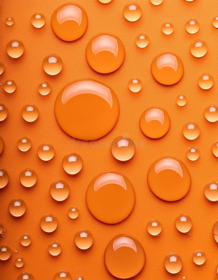 Closeup of Glistening Water Droplets on Textured Orange Surface ...