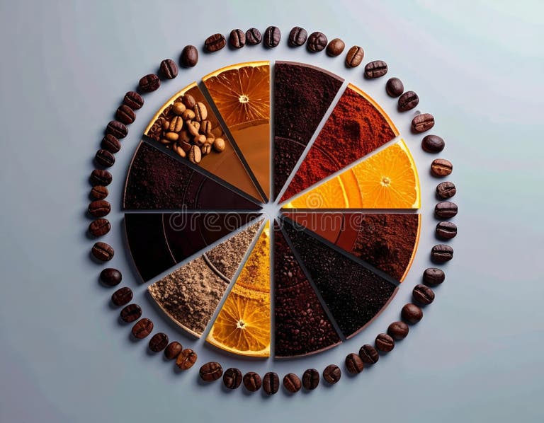 Generated Image.Coffee Flavor Wheel. Stock Image - Image of flavor ...