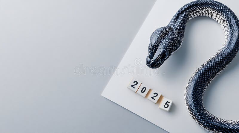A Black Snake Elegantly Coiling Around Wooden Blocks Displaying the ...