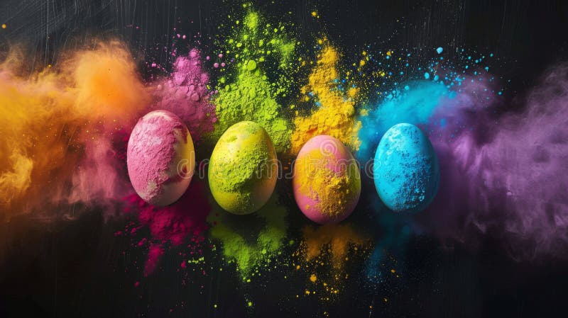 Colorful Easter Eggs stock photo. Image of bokeh, purple - 310648664