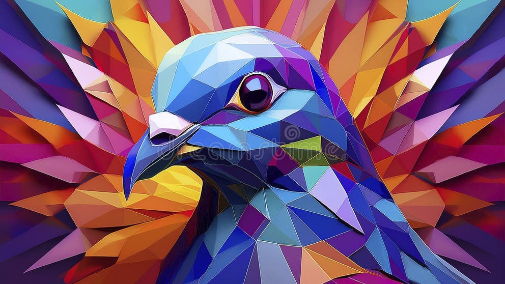 Generated Image Colorful Flight: the Geometry of the Dove Stock ...