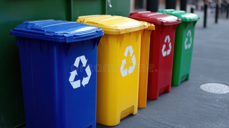 Recycling Bins Promoting Environmental Awareness and Waste Sorting ...