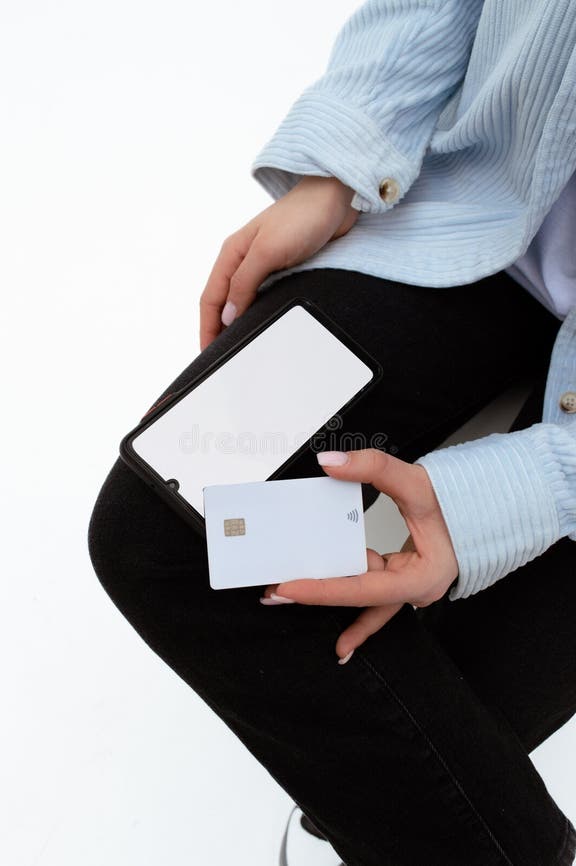 Contactless Payment on White Background: NFC Technology with Payment ...