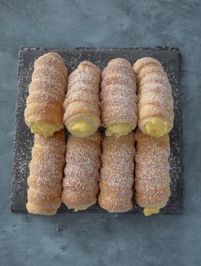 Cream Puff Pastry Cannoli Italian Dessert Stock Image - Image of ...