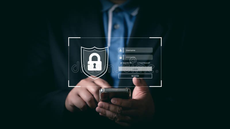 Cybersecurity and Privacy Concepts To Protect Data. Lock Icon and ...