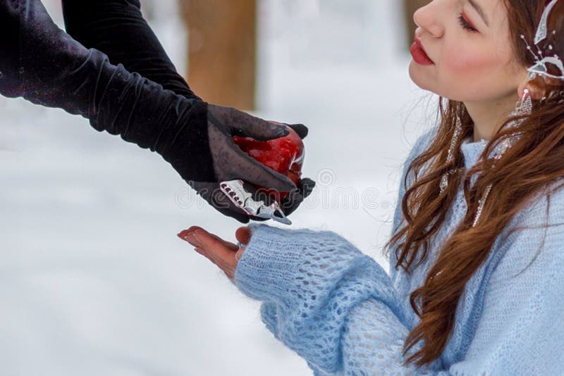 The Dark Queen Gives Snow White a Poisoned Apple, the Witch and ...