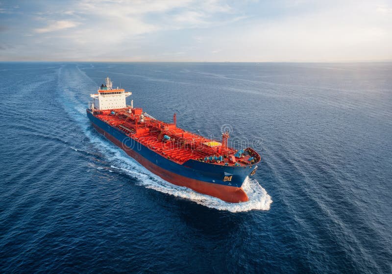 Aerial View Chemical Goods Crude Oil Tanker Cargo Ship Stock Photos ...