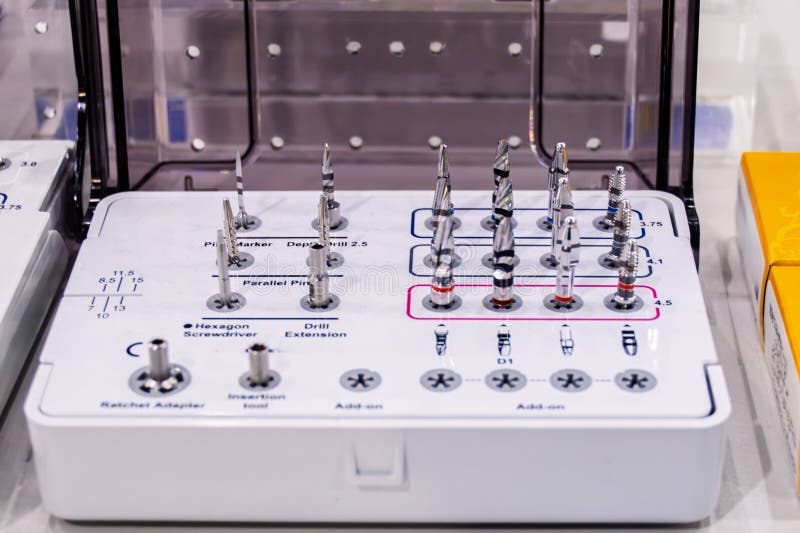 Dental Implant System Set Drills Surgical Instruments Stock Photos ...