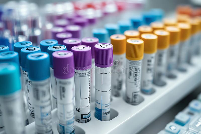 Clinical Trial Process Illustrated with Organized Sample Tubes for ...